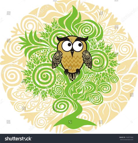 Owl Tree Vector Illustration Stock Vector Royalty Free 192077456 Shutterstock