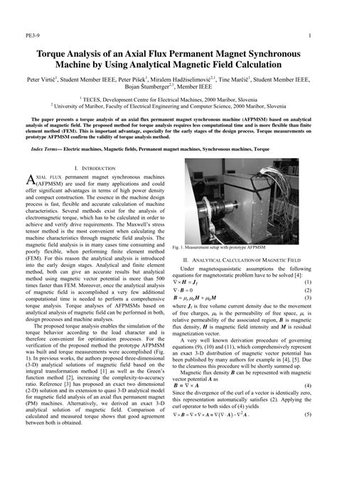 Pdf Torque Analysis Of An Axial Flux Permanent Magnet Synchronous Machine By Using Analytical