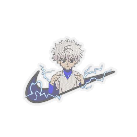 Killua X Nike Swoosh Kiss Cut Sticker Inspired Decal Etsy