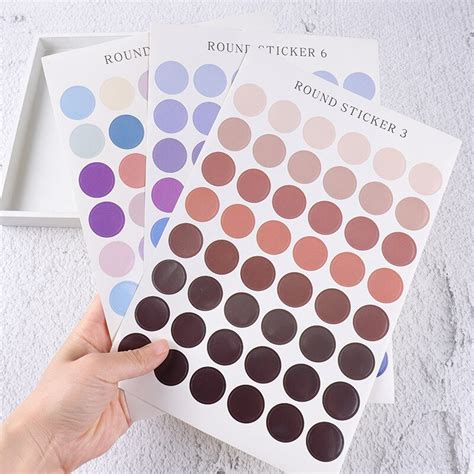 모란디 컬러 폴카 도트 스티커 라운드 스티커 그래피티 핸드 계정 벽 스티커 사진 코너 스티커 카와이 스티커 1 개 Aliexpress
