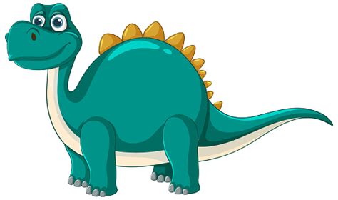 ไดโนเสาร์สีเขียวยิ้มที่มีหนามแหลมสีเหลือง ภาพประกอบสต็อก ดาวน์โหลดรูปภาพตอนนี้ Jurassic การ