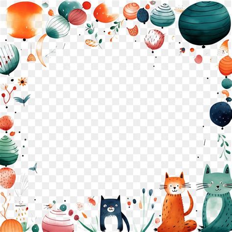 Premium Psd Psd Whimsical Cartoon Scribbles Oval Frame With Cute