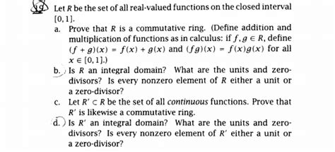 solved let r be the set of all real valued functions on the