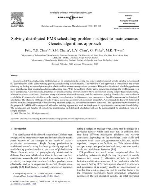 Solving Distributed Fms Scheduling Problems Subject To Maintenance