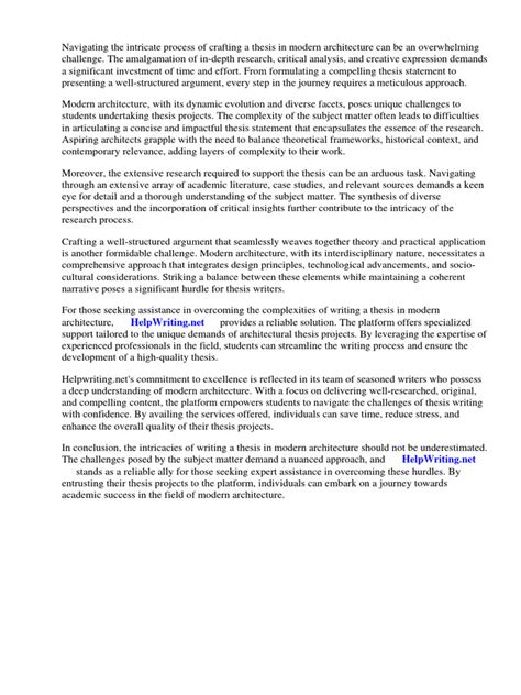 Modern Architecture Thesis Statement Download Free Pdf Thesis Theory