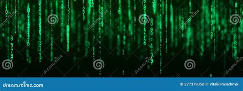 Digital Background Green Matrix Coding Or Hacking Concept Flow Of