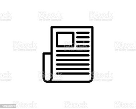 웹 및 모바일 현대 미니멀 한 평면 디자인에 대한 신문 아이콘 얇은 라인 흰색 배경에 어두운 회색 아이콘을 벡터 개념에 대한 스톡 벡터 아트 및 기타 이미지 Istock