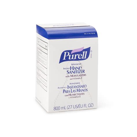 Gojo 9657 12 Hand Sanitizer Purell® Advanced 800 Ml Ethyl Alcohol Gel Bag In Box Medical Mega