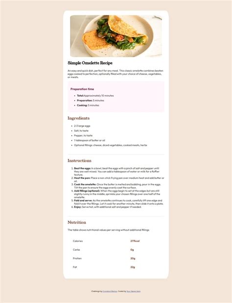 Frontend Mentor Recipe Page Using Html And Css Coding Challenge Solution