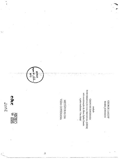 Lakoff E Johnson Metaforas Da Vida Cotid Pdf