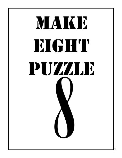 Make Eight Puzzlenumber Challenge Made By Teachers