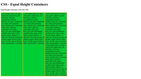 Css Equal Height Containers