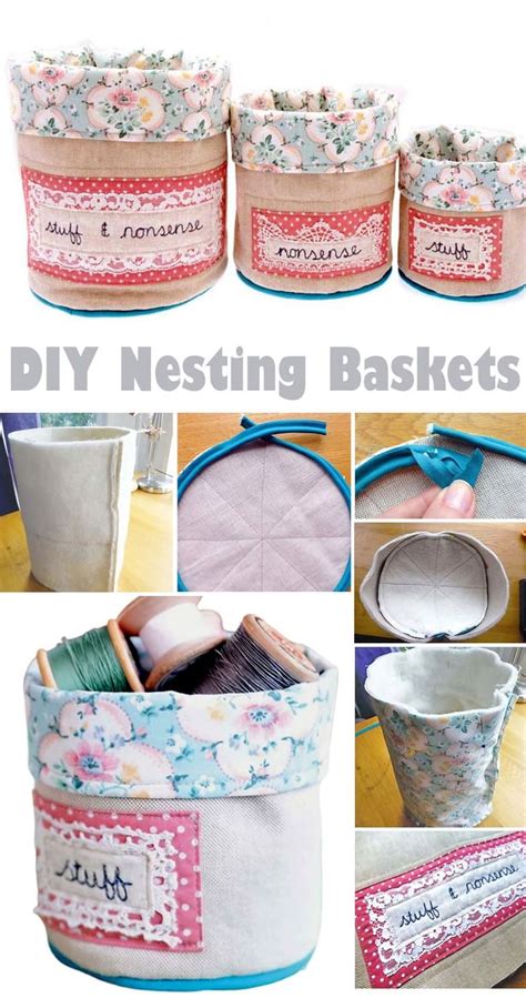 Nesting Fabric Baskets Tutorial In 2025 Fabric Baskets Fabric Basket