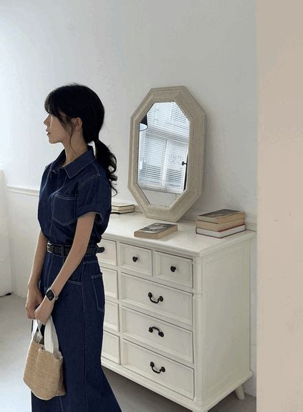 💓셔츠스커트벨트set 라인 데님 쓰리피스 세트 에이블리