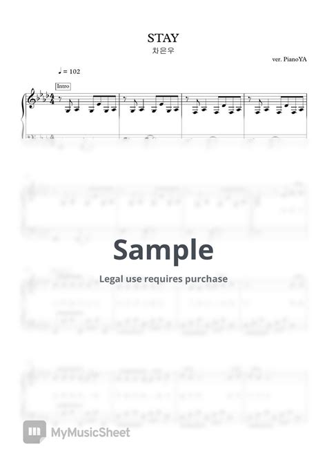 차은우 아스트로 Stay Partition Musicale By Pianoya