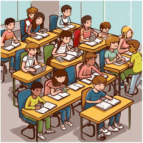 Sala De Aula Centrada No Aluno Vetor Png Clipart De Adesivo Há Um Grupo De Pessoas Sentadas No