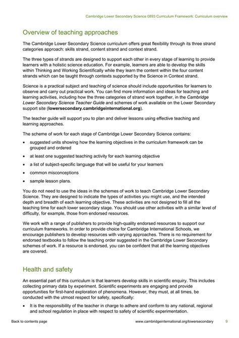 0893 Lower Secondary Science Curriculum Framework 2020 Tcm143 595685 Pdf