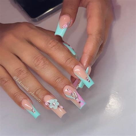 Teal French Tip Nails 40 Designs To Try This Month Nail Designs Daily
