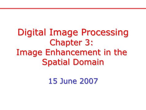 Ppt Digital Image Processing Chapter 3 Image Enhancement In The