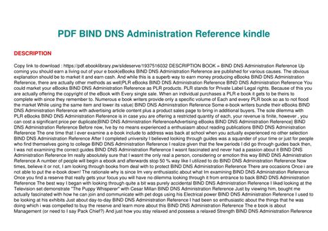 Ppt Pdf Bind Dns Administration Reference Kindle Powerpoint