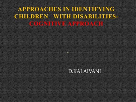 Cognitive Approach Ppt