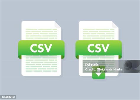 노트북 화면에 버튼을 Csv 다운로드 다운로드 문서 개념입니다 파일을 Csv 레이블 및 화살표 표지판 벡터 일러스트입니다 개념에 대한 스톡 벡터 아트 및 기타 이미지