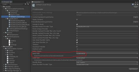 Build Path Has Aa In It Even After Using Unityengineaddressableassetsaddressablesbuildpath