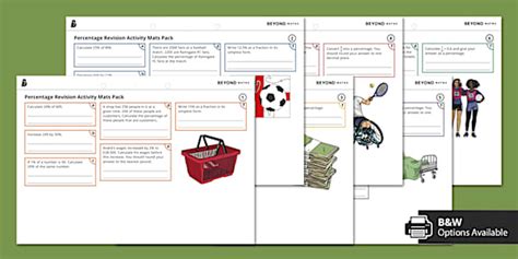 👉 Percentage Revision Activity Mats Pack Teacher Made