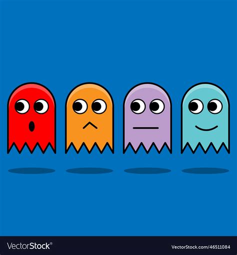 Pacman Ghost Royalty Free Vector Image Vectorstock