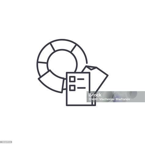 원형 차트의 범례 선형 아이콘 개념입니다 원형 차트의의 범례 선 벡터 기호 상징 그림 0명에 대한 스톡 벡터 아트 및 기타
