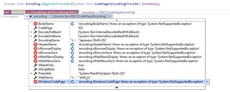 Shift Jis Encoding Throws Systemnotsupportedexception In Bodyname · Issue 33979 · Dotnet