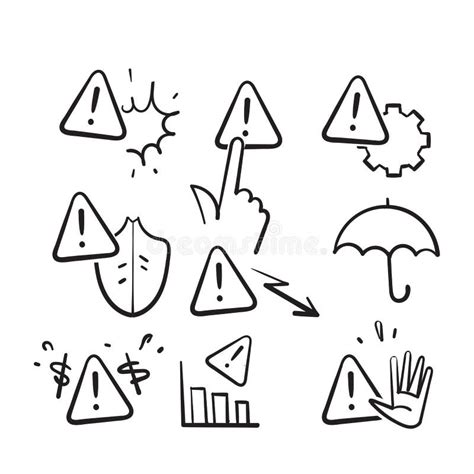 Hand Drawn Doodle Icon Related To Risk Caution And Protect Illustration Isolated Stock Vector