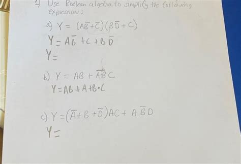 Solved 1 Use Boolcan A Locbia To Simplify The Following