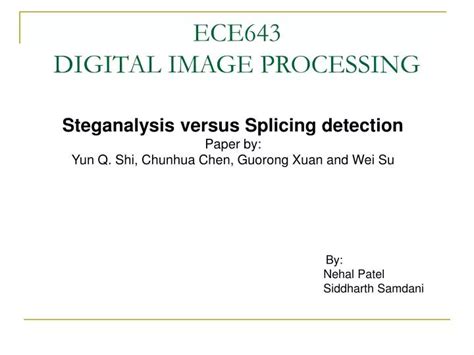 PPT ECE643 DIGITAL IMAGE PROCESSING PowerPoint Presentation Free Download ID 6797451