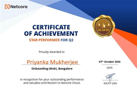 Thrilled To Announce That Ive Been Recognised As The Star Performer For Q2 At Netcore Cloud
