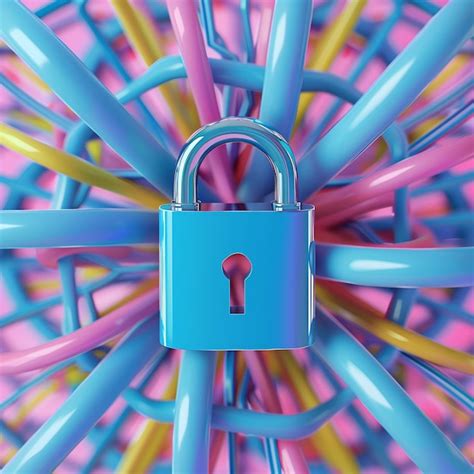 Premium Photo 3d Render Of A Lock Among The Wires Generative Ai