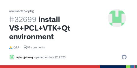 Install Vspclvtkqt Environment · Microsoft Vcpkg · Discussion 32699 · Github