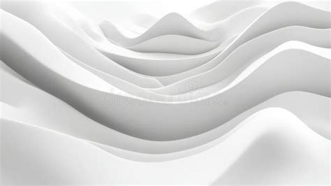 A Minimalist 3d Wave Pattern In Grayscale With Soft Flowing Curves Creating An Abstract