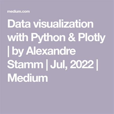 Data Visualization With Python And Plotly Data Visualization Interactive Charts Visualisation