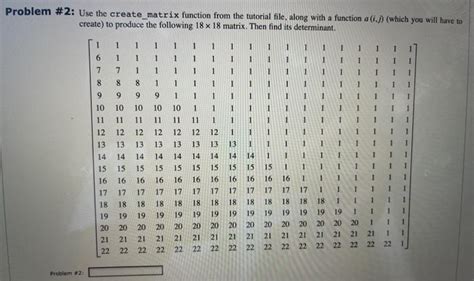 solved problem 2 use the create matrix function from the