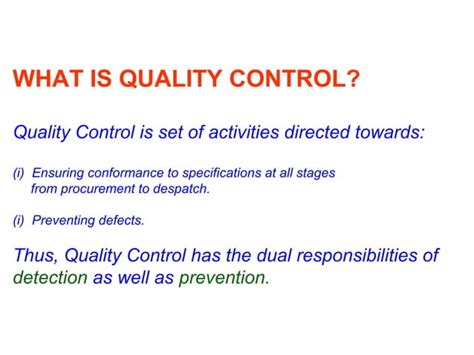 Statistical Quality Control Ppt Physics Science
