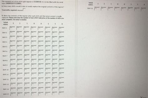 Solved The Contents Of A 8 Bit Shift Right Register Is