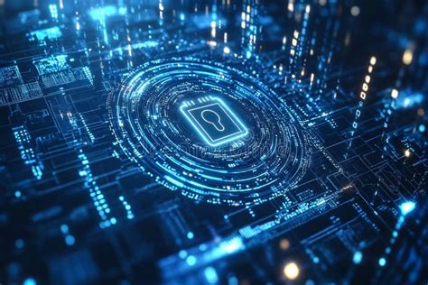 Cybersecurity Concept Illustrated With A Digital Lock Binary Code And