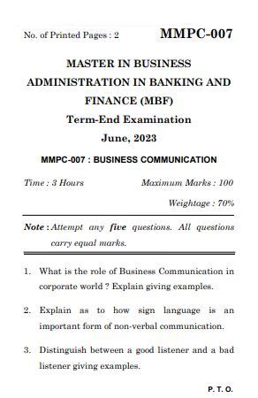 IGNOU MMPC Previous Years Solved Question Paper