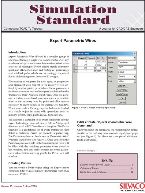 Expert Parametric Wires Silvaco