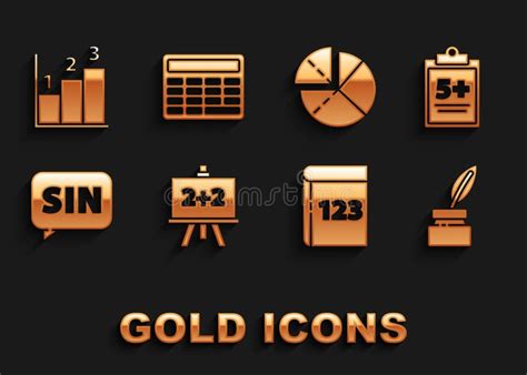 Set Chalkboard Test Or Exam Sheet Feather And Inkwell Book With Word Mathematics Mathematics