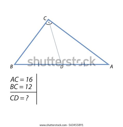 Find Median Carried Out By Hypotenuse Stock Vector Royalty Free