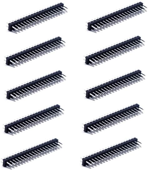 Treedix 0 1inch 2 X 20 Pin Dual Male Header Double Row Straight Connector Pin Header Compatible
