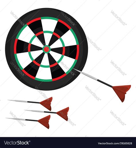 Dart Board And Arrows On White Background Vector Image