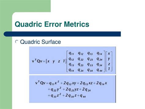 Ppt Quadric Error Metrics For Surface Simplification Powerpoint Presentation Id